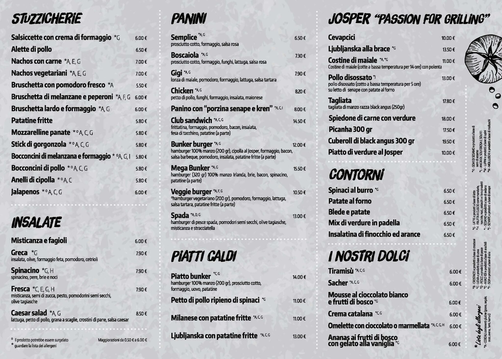 Menù - Birreria Bunker - Beer and Whiskey
